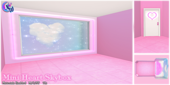 Second Life Marketplace - *NeverWish* Mini Heart Skybox - Light Pink