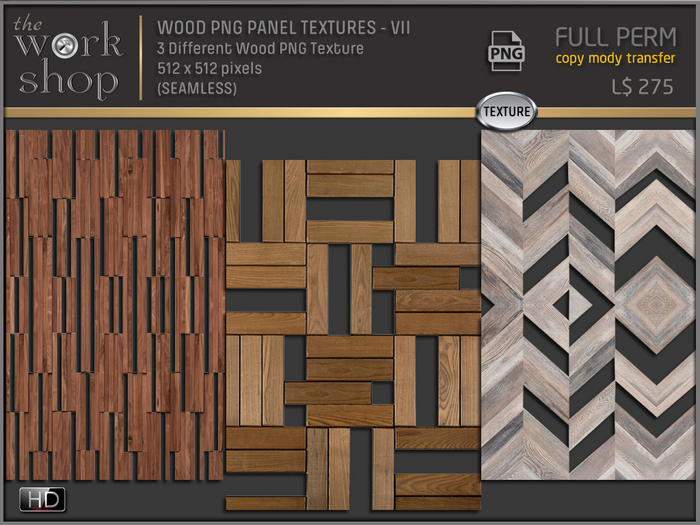 Second Life Marketplace - WOOD PNG PANEL TEXTURES- VII