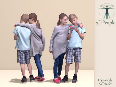 Second Life Marketplace - 3D People - Kids - Brothers Playing (2 LI)
