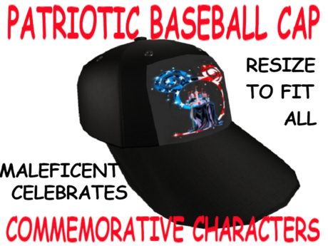 Second Life Marketplace - 11. PATRIOTIC BLACK BASEBALL CAP MALEFICENT ...