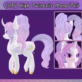 Second Life Marketplace - Moonpop: High Twintails Mane & Tail