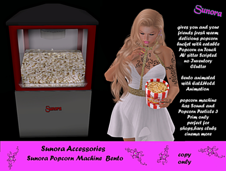 Second Life Marketplace - Sunora Popcorn Machine Bento