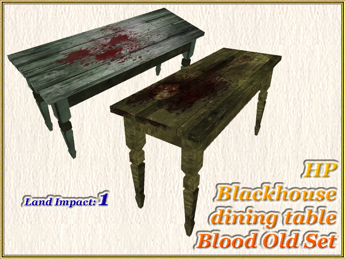 Second Life Marketplace - HP - Blackhouse dining table - Blood Old Set ...