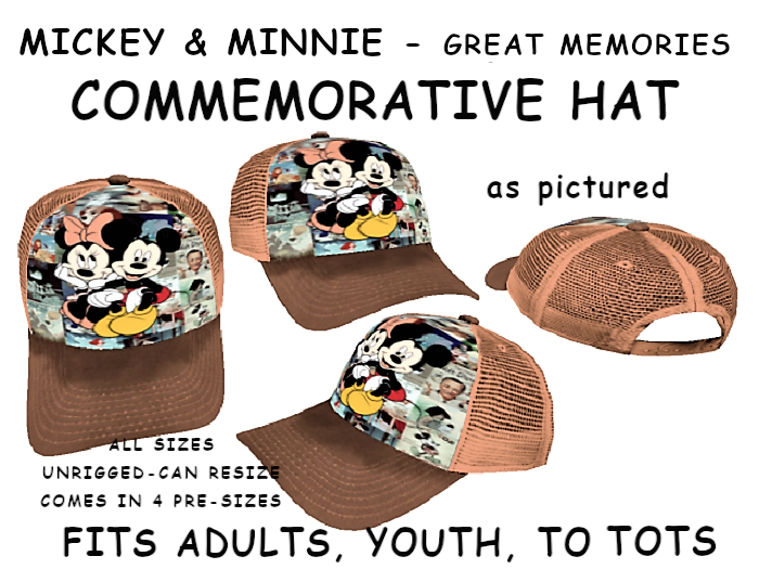 Second Life Marketplace - 03. MESH BALL CAP MICKEY MEMORY TAN FITS ...