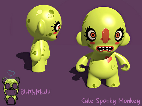 Second Life Marketplace - OhMyMesh! Cute Spooky Monkey - Full Perm Mesh