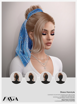 Second Life Marketplace - FAGA - HUD Unpack Diana Hairstyle - [PRO PACK]