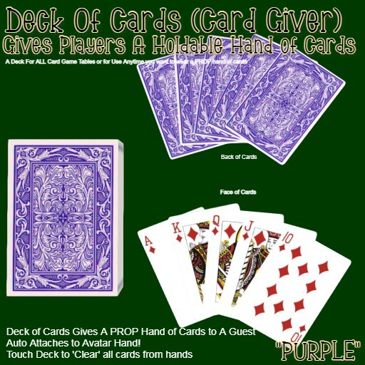 Second Life Marketplace - PURPLE Hand Of Cards - A Deck of Cards Giver ...