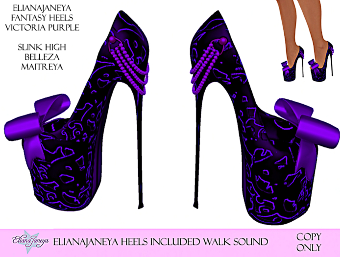 Second Life Marketplace - ElianaJaneya Fantasy Heels Victoria Purple