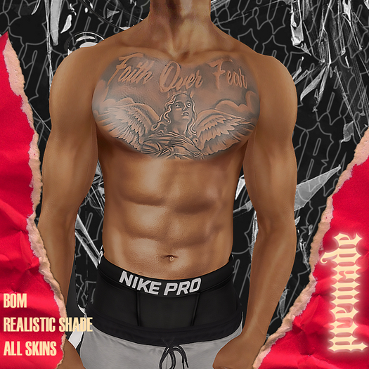 Second Life Marketplace - Trap Ink's- Faith over Fear chest Tat