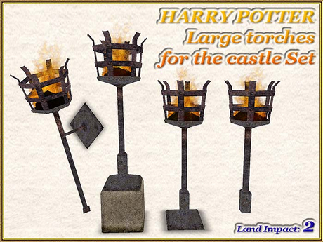 Second Life Marketplace - HP - Large torches for the castle Set (2 LI ...
