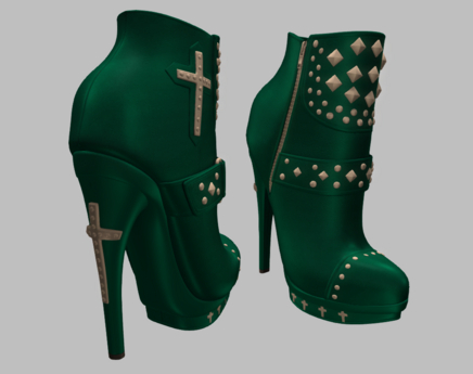 Second Life Marketplace - Boots with Rivets and Cross green Color HUD ...