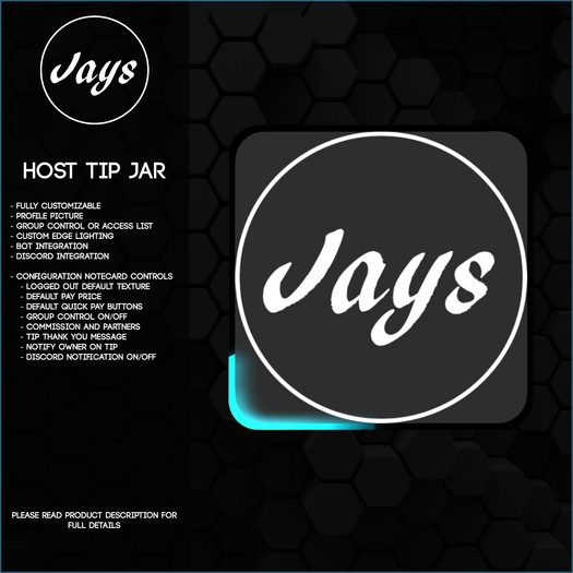 Second Life Marketplace - [Jays] Host Tip Jar