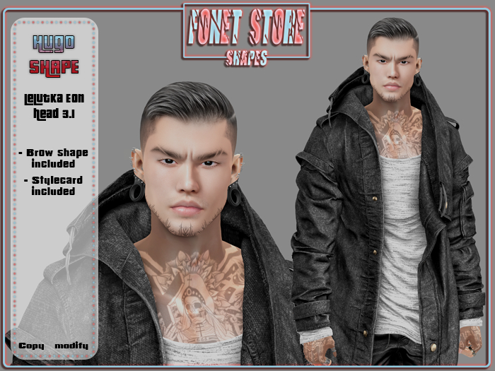 Second Life Marketplace - Hugo - shape for Lelutka Eon Head 3.1 Evo X