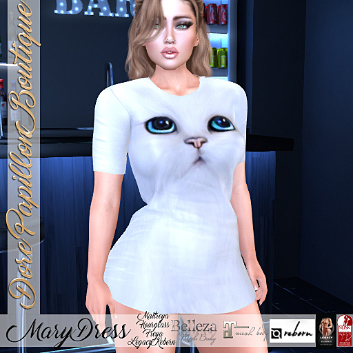 Second Life Marketplace - DPB Mary Dress - Blue Eye Kitty *Maitreya ...