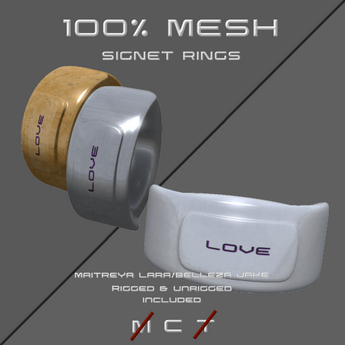 Second Life Marketplace - **JC** Love Signet Rings Pack (Add)