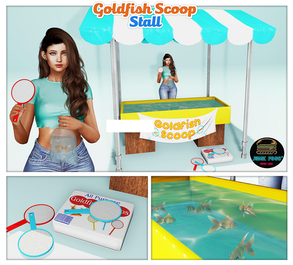 Second Life Marketplace - Junk Food - Goldfish Scoop Stall (Red) v2