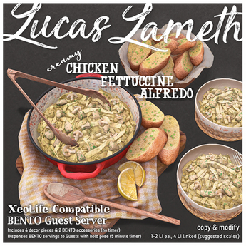 Second Life Marketplace - [Lucas Lameth] Chicken Fettuccine Alfredo