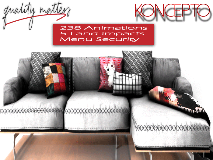 Second Life Marketplace - L Couch I by Koncepto + Animations [PG ...