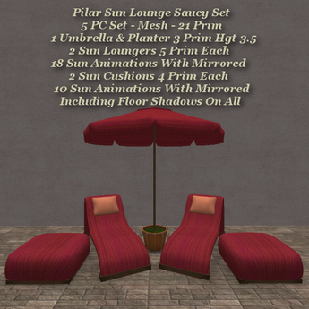 Second Life Marketplace - Pilar Sun Lounge Saucy Set