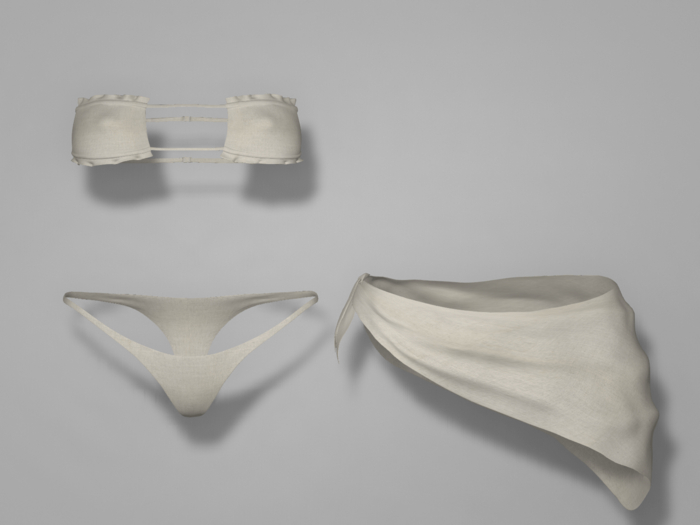 Second Life Marketplace La Muerta All White Bikini Ebody Reborn