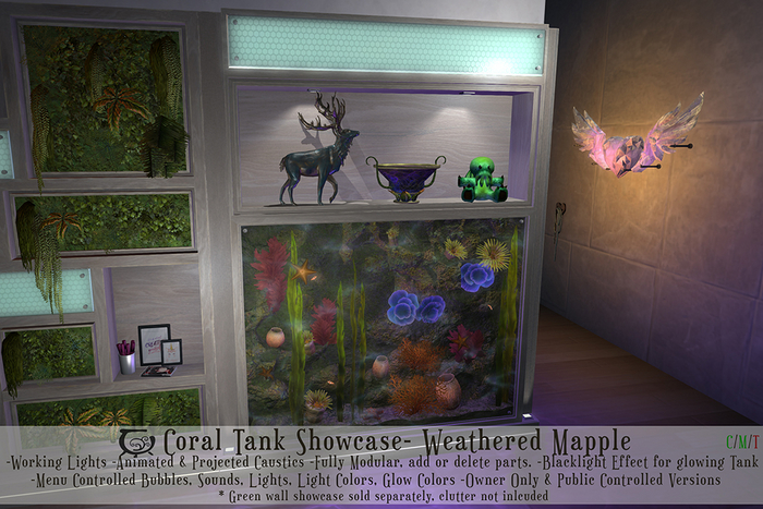 Second Life Marketplace - [CC] Coral Tank Showcase- Weathered Mapple
