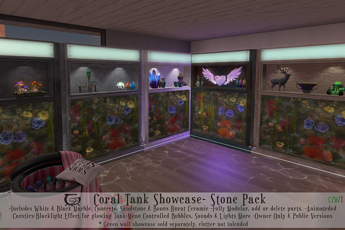 Second Life Marketplace - [CC] Coral Tank Showcase- Stone Pack