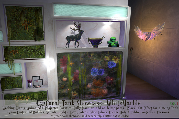 Second Life Marketplace - [CC] Coral Tank Showcase- White Marble
