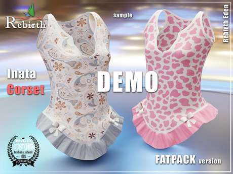 Second Life Marketplace - DEMO Inata Corset for REBIRTH Eden body - FATPACK