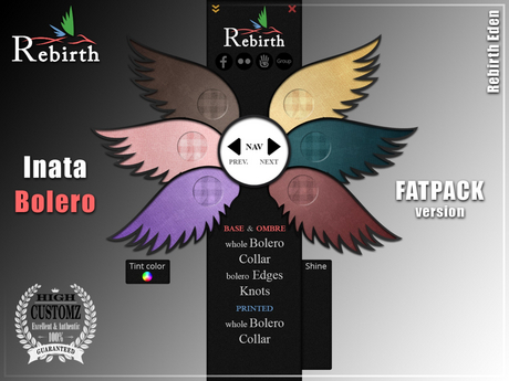 Second Life Marketplace - DEMO Inata Bolero for REBIRTH Eden body - FATPACK