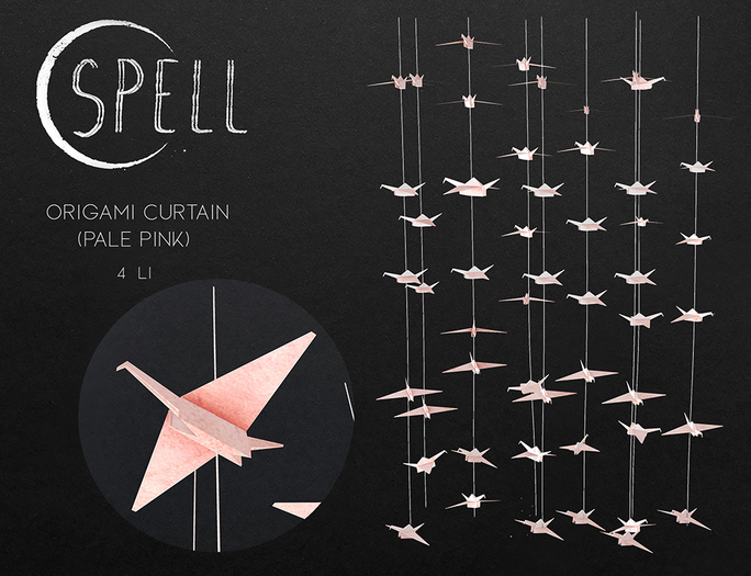 Second Life Marketplace - SPELL : Origami Curtain ( pale pink)