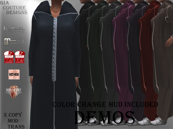 Second Life Marketplace - "GCD" Leisa Hooded Robes DEMOS