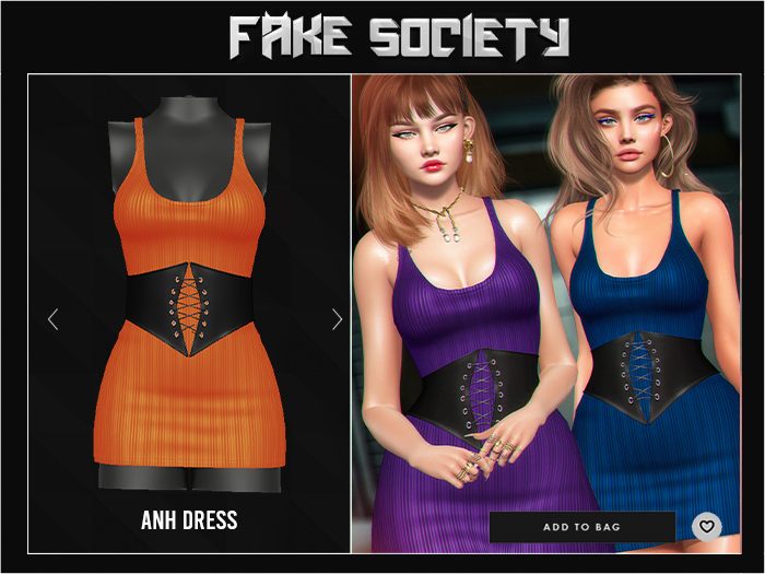 Second Life Marketplace - Fake Society x Anh Dress / Orange