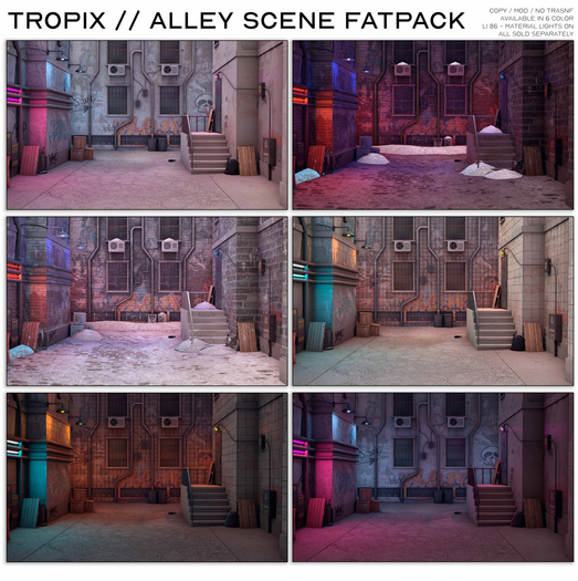 Second Life Marketplace - TROPIX - Alley Scene Fatpack [box]