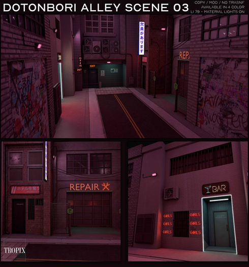 Second Life Marketplace - TROPIX // Dotonbori Alley Scene 03 [box]