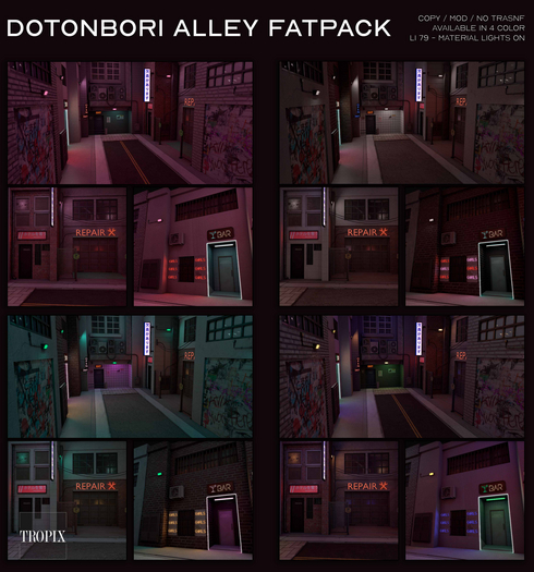Second Life Marketplace - TROPIX // Dotonbori Alley Scene FATPACK [box]