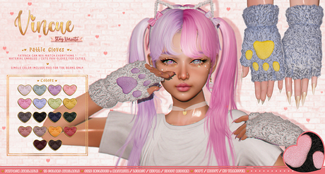 Second Life Marketplace - Vincue / Pattie Gloves - Snow