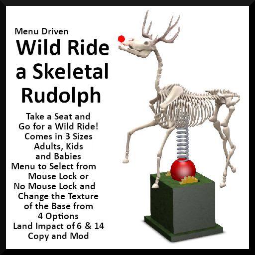 Second Life Marketplace - Wild Ride a Skeletal Rudolph