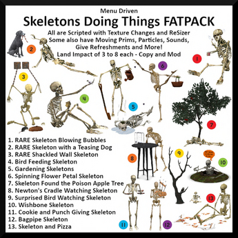 Second Life Marketplace - Skeletons Doing Things Fat Pack