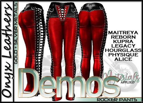 Second Life Marketplace - Demos for Red Leather Rocker Pants