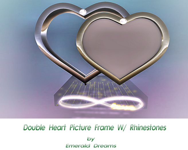 Second Life Marketplace - .:Emerald Dreams:. Double Heart Picture Frame