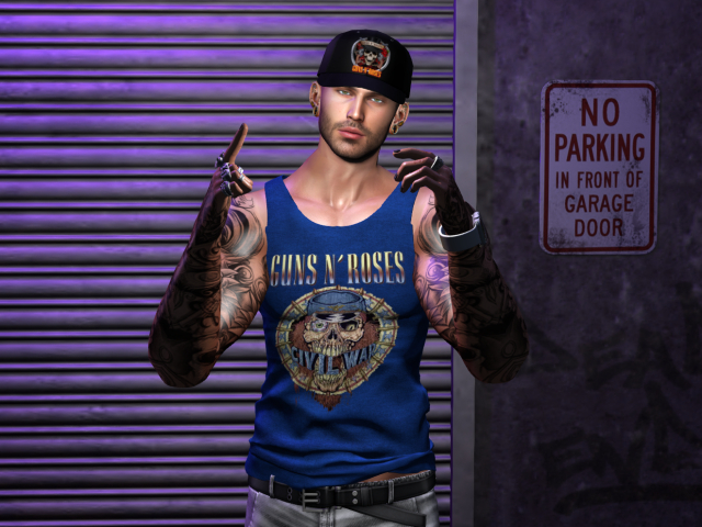 Second Life Marketplace - SIGNATURE-Gianni-Guns n Roses Tank Top v4