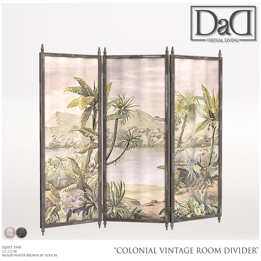 Second Life Marketplace - Colonial Vintage Room Divider" Quiet Time