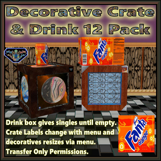 Second Life Marketplace - BEVERAGE Crate & Fanta Orange Soda 12 PACK