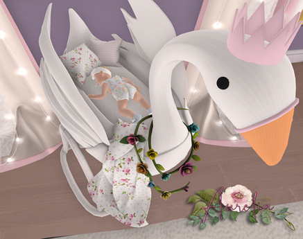 Second Life Marketplace - {Aurelia} Princess Swan Bassinet (Blue) for ...