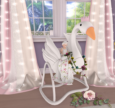 Second Life Marketplace - {Aurelia} Princess Swan Bassinet (Pink) for ...