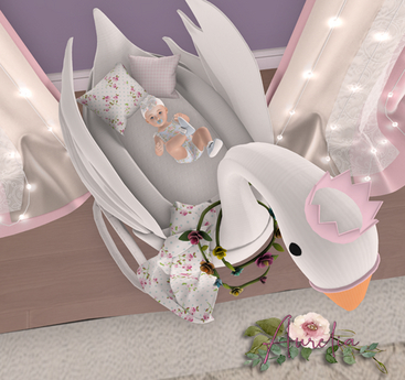 Second Life Marketplace - {Aurelia} Princess Swan Bassinet (Pink) for ...