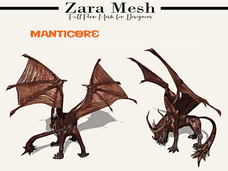 Second Life Marketplace - ZM - Horror - Manticore - FULL PERM MESH