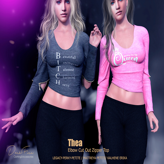 Second Life Marketplace - DarkFire Thea Cut out Zipper Top - Megapack