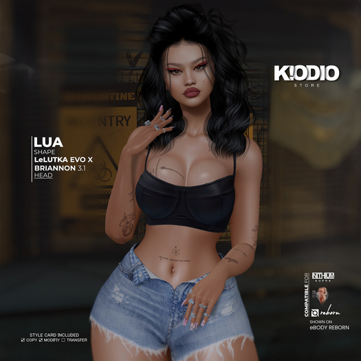Second Life Marketplace - K!ODIO - [Lua] - Shape LeL Briannon head 3.1 EVO X
