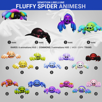 Second Life Marketplace - 8. SEmotion Libellune Fluffy Spider Animesh